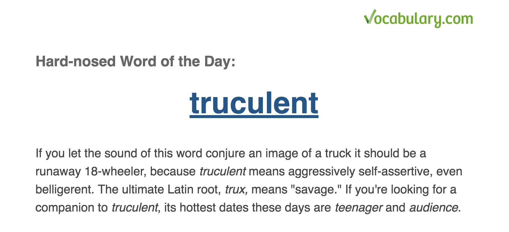 Truculent Definition