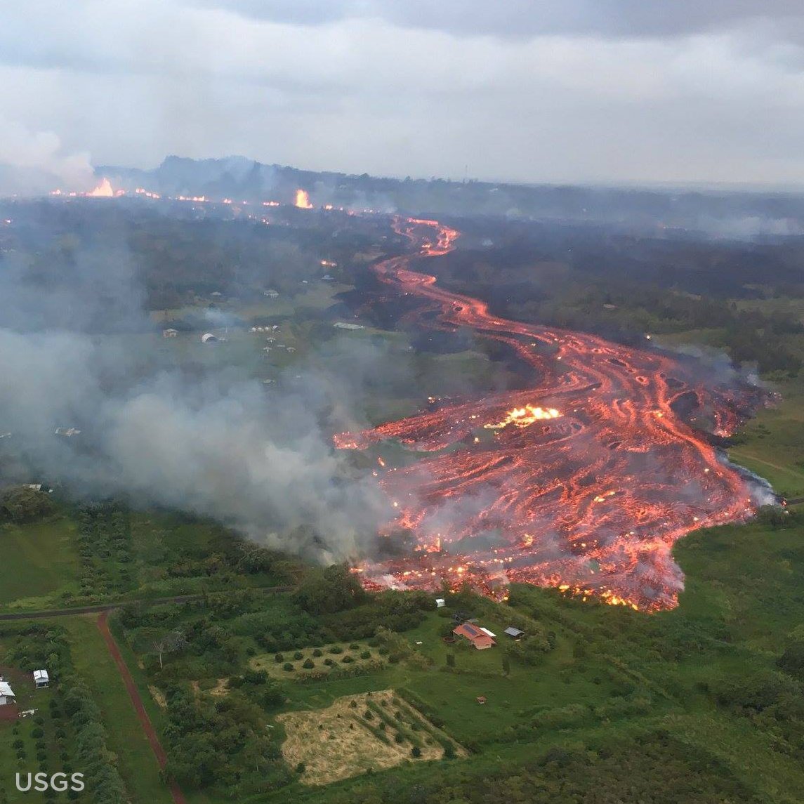 USGS Image of the current Lava Flow from Kilauea : r/pics