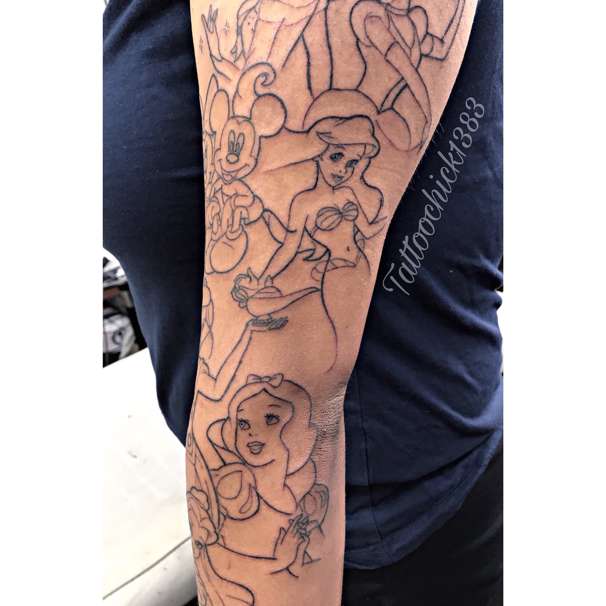 Disney Princesses Tattoo Sleeve