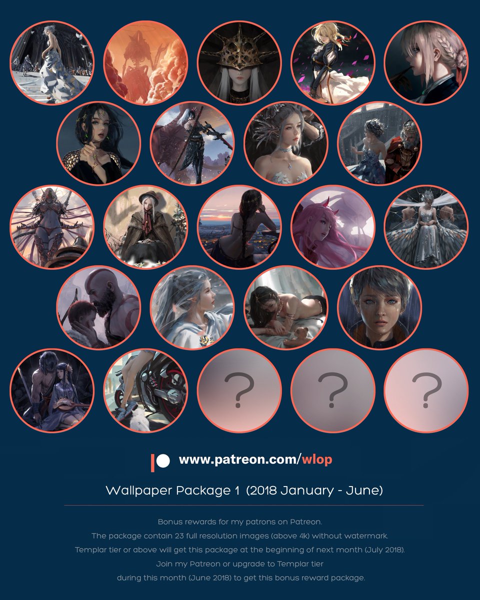 The first wallpaper package of 2018 (January - June). Templar tier or ...