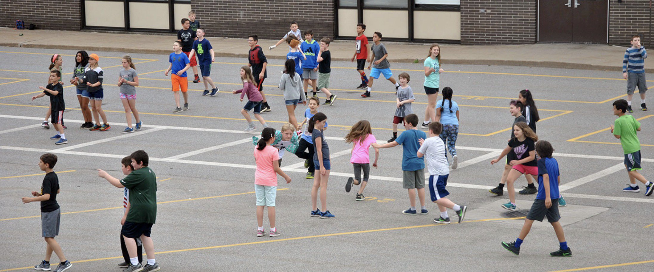 Middle School Kids At Recess