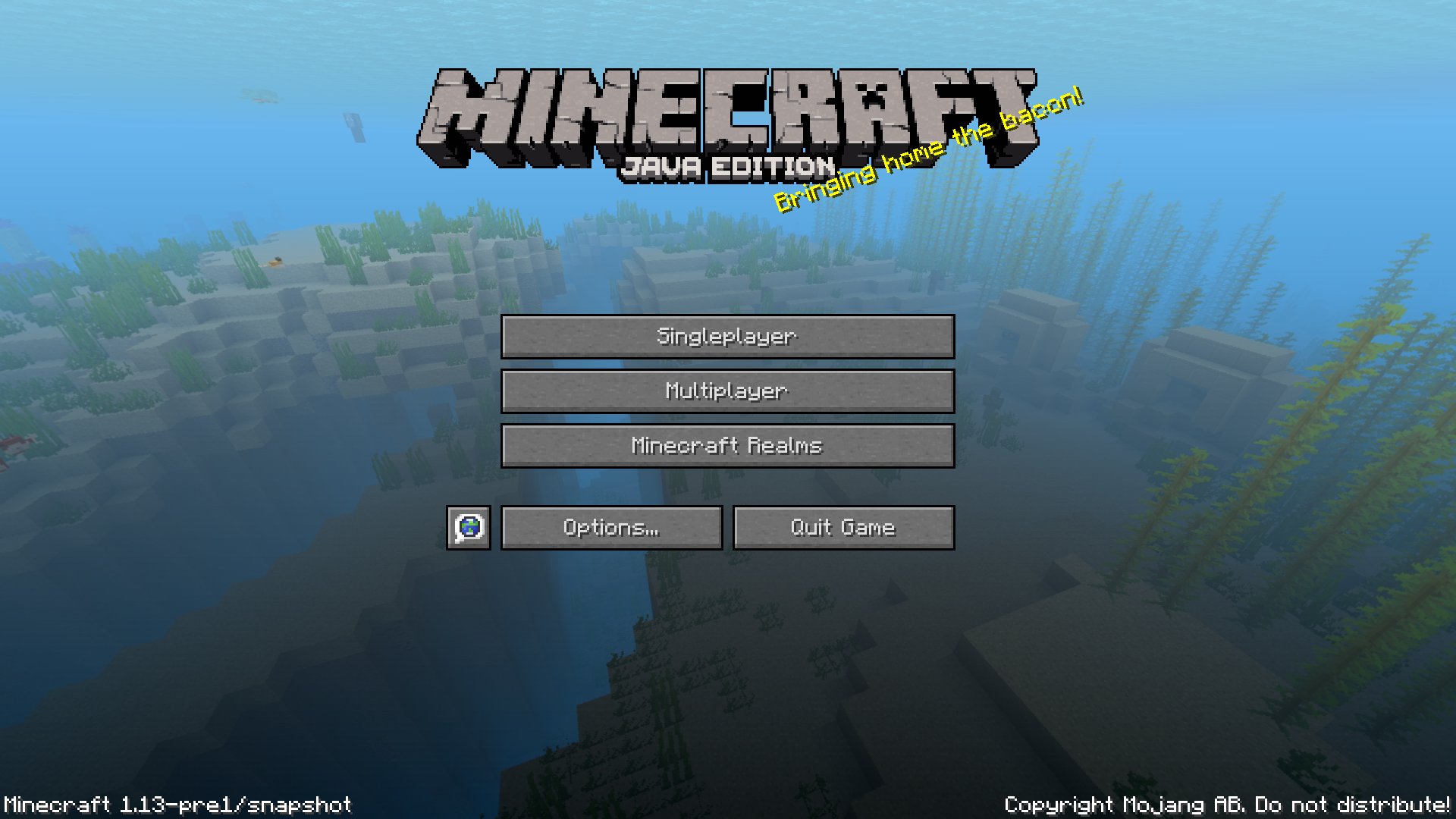 Minecraft Java Edition Home Screen