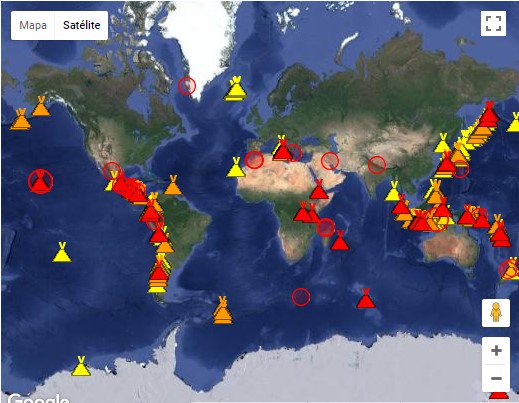 Mapa De Volcanes Activos