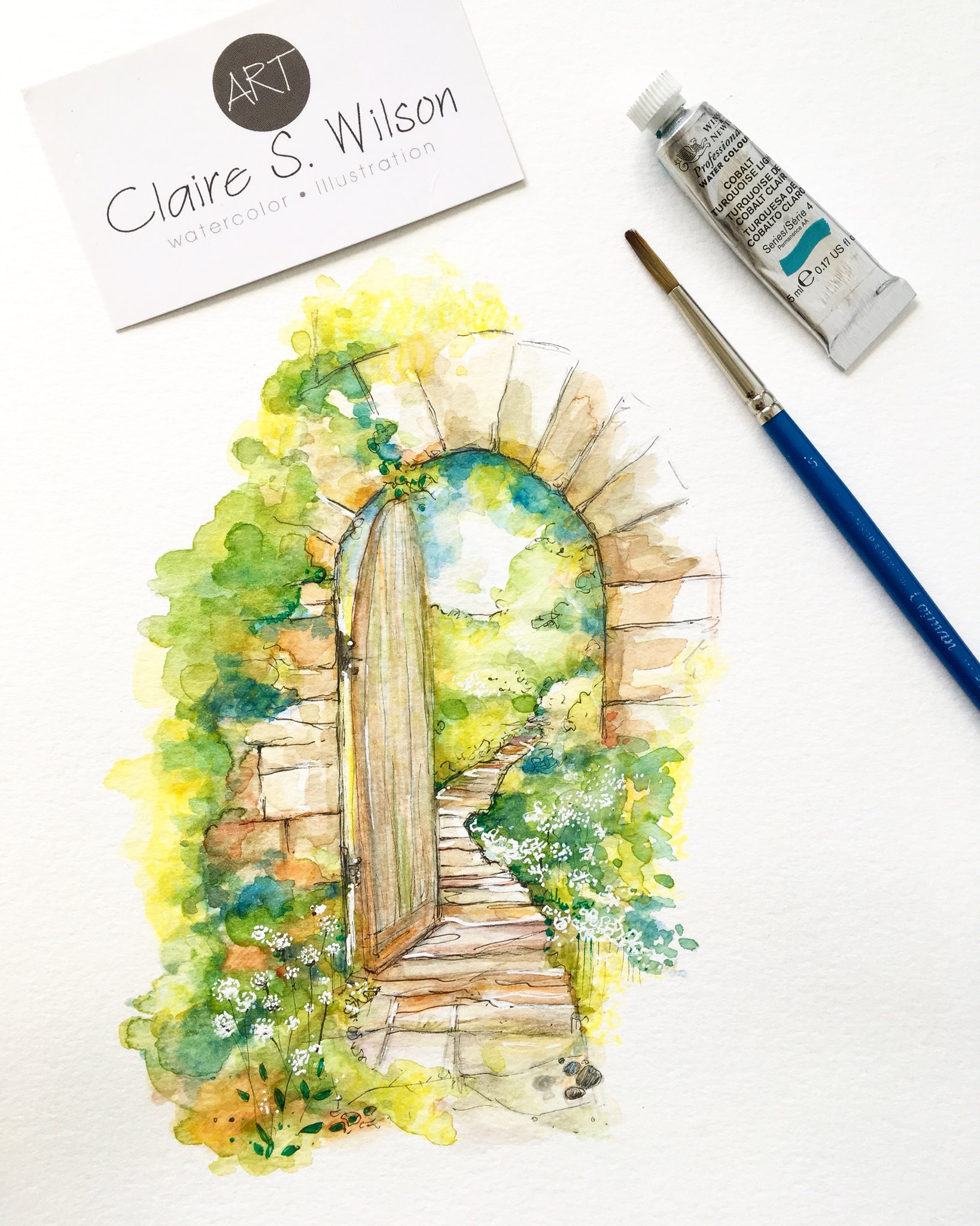 Secret Garden Door Drawing