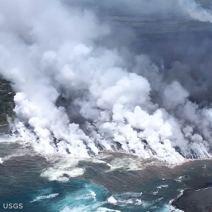 Lava from Kilauea volcano completely fills Kapoho Bay: USGS | ABC7 ...