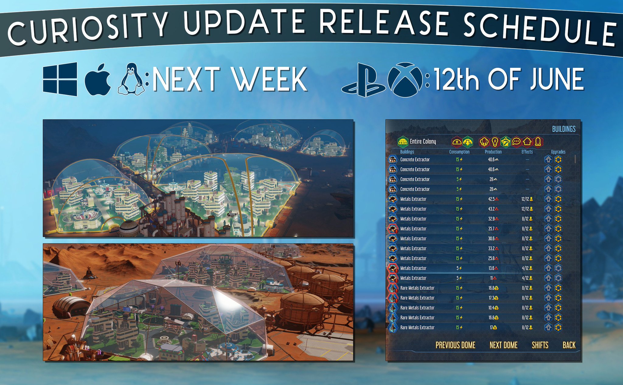 Surviving Mars on Twitter: "We can now give you a timetable for the rollout of "Curiosity ...