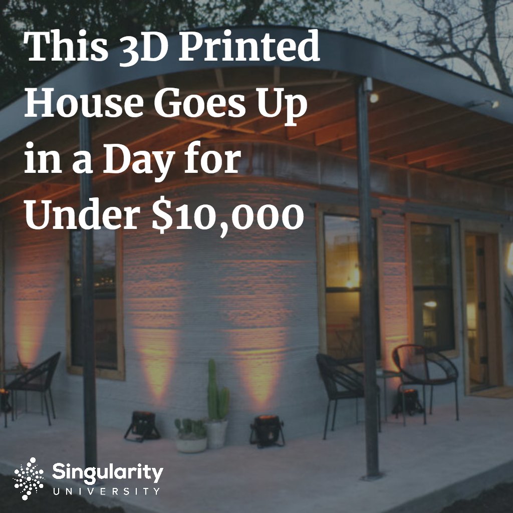 Singularity Hub on Twitter: "Equivalent 650 sq ft, 3D-printed homes built in developing ...