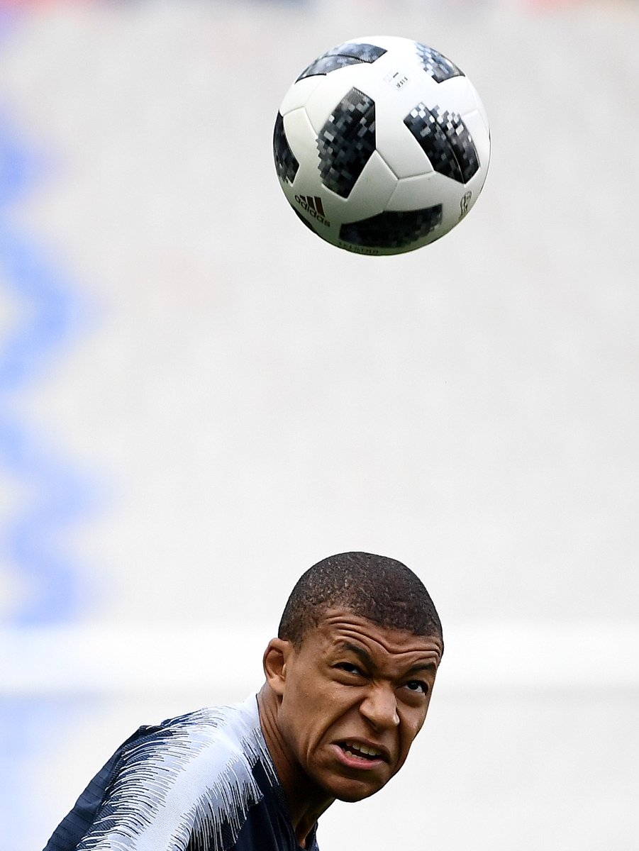 Kylian mbappé heading the ball is the funniest thing you'll see today ...