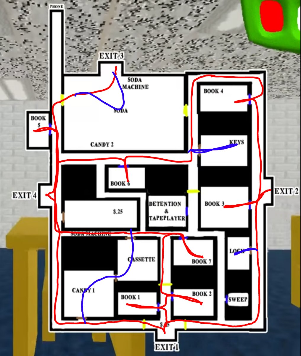Map Of Baldis Basics Map Of Baldis Basics