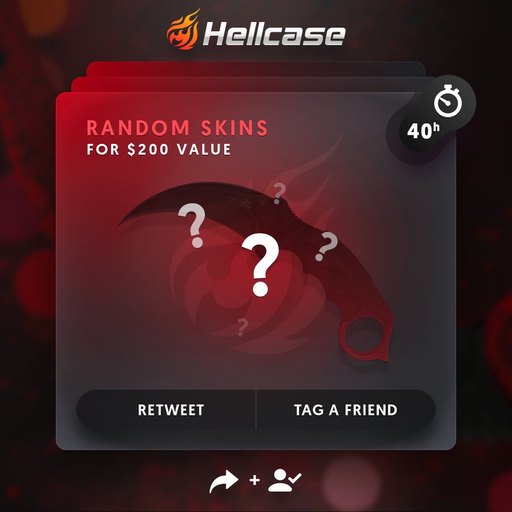 Hellcase 🔥 on Twitter: "🔥RANDOM SKIN for $200 Giveaway! 🔥Click https://t.co/52nMTgwILC 🔥Follow ...