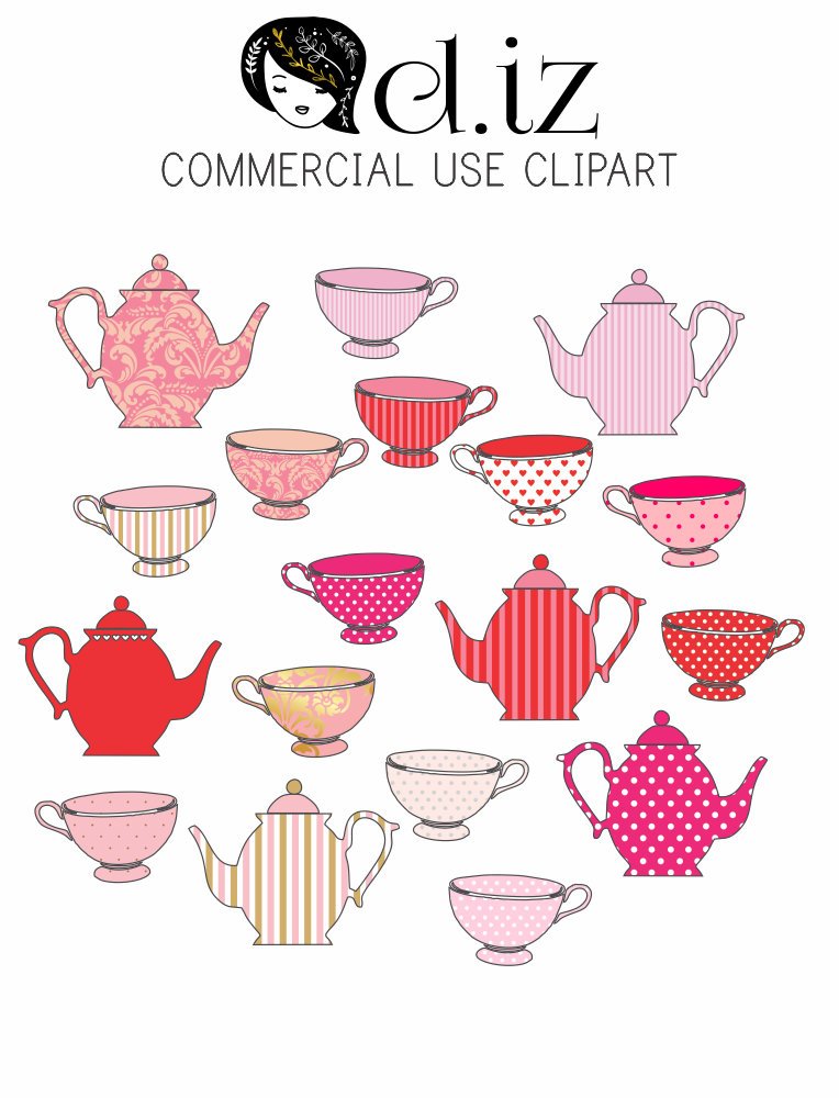 Pink Tea Pot Clip Art