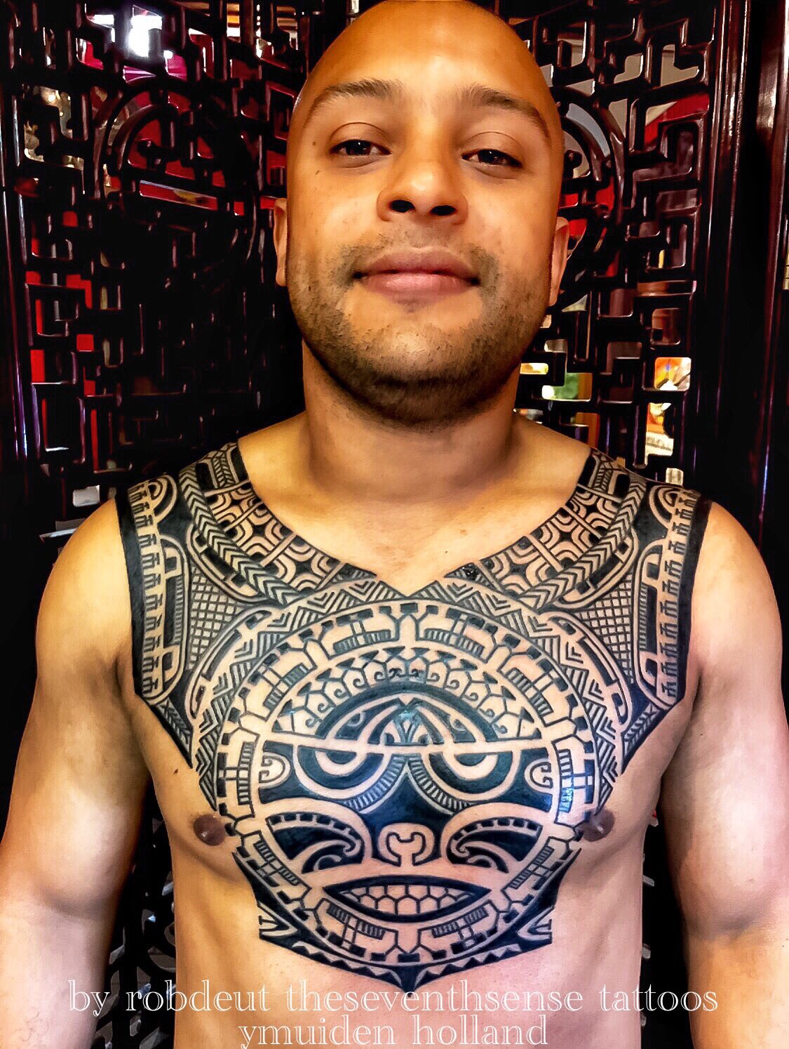 Aztec Tribal Chest Tattoos