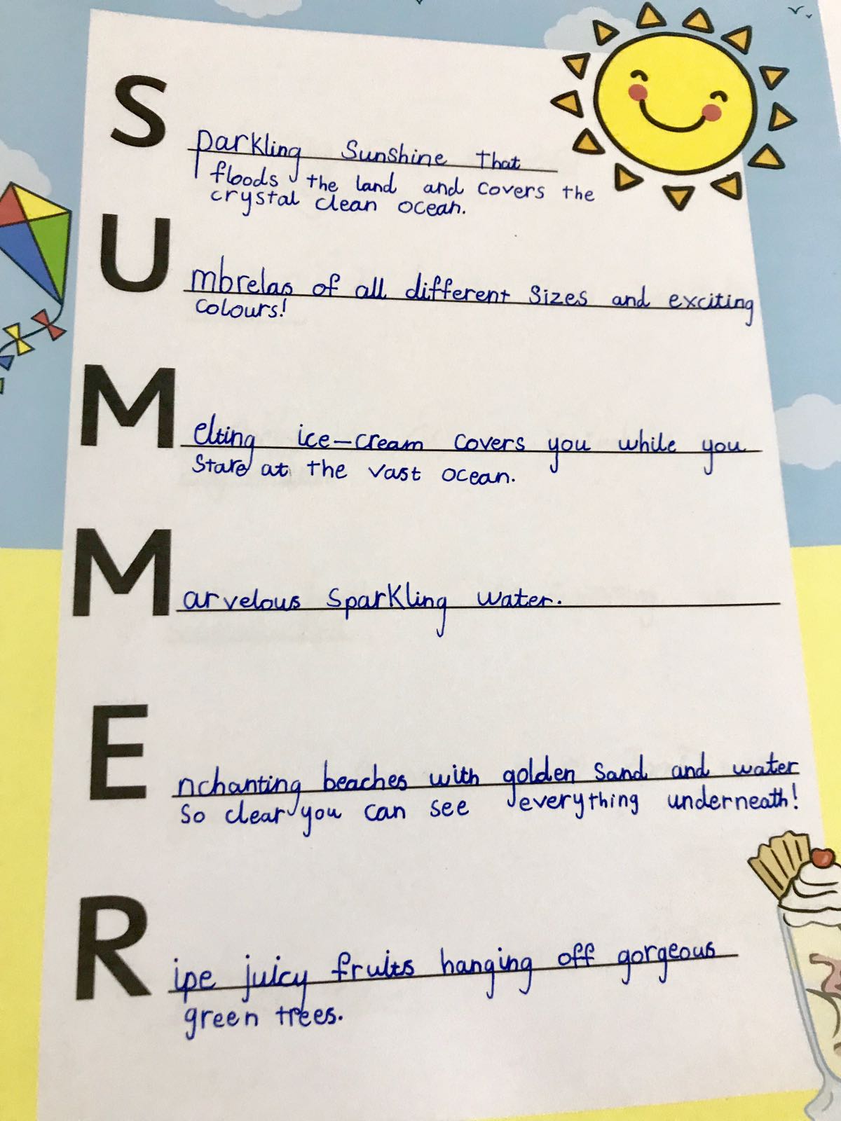 Acrostic Poem Examples Summer