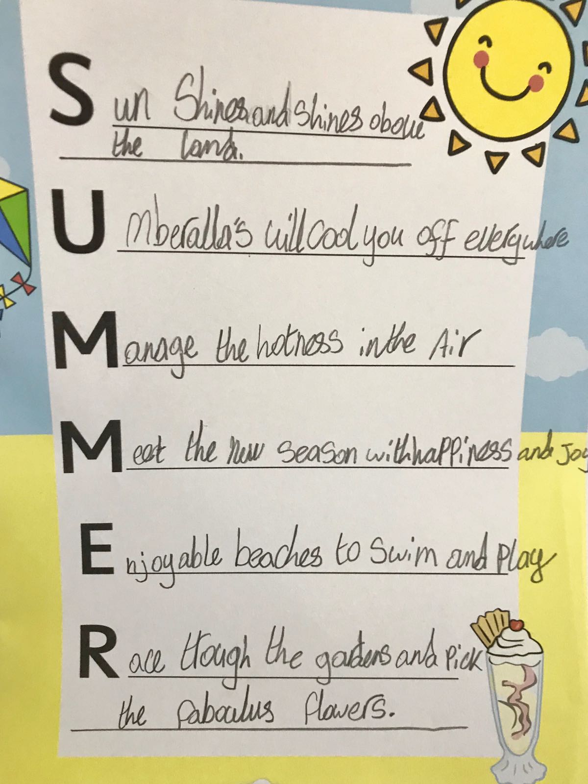 Acrostic Poem Examples Summer