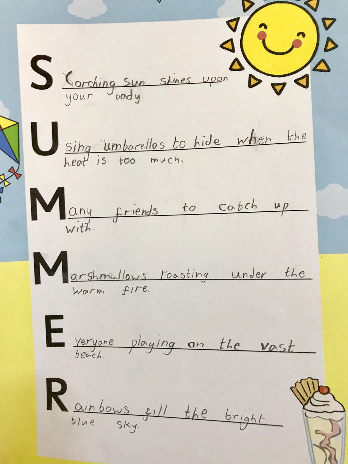 Acrostic Poem Examples Summer