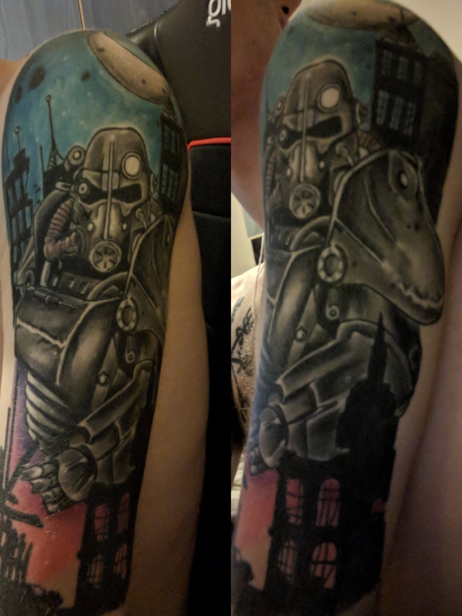Fallout Power Armour Tattoos The Wasteland Is Calling And This Client