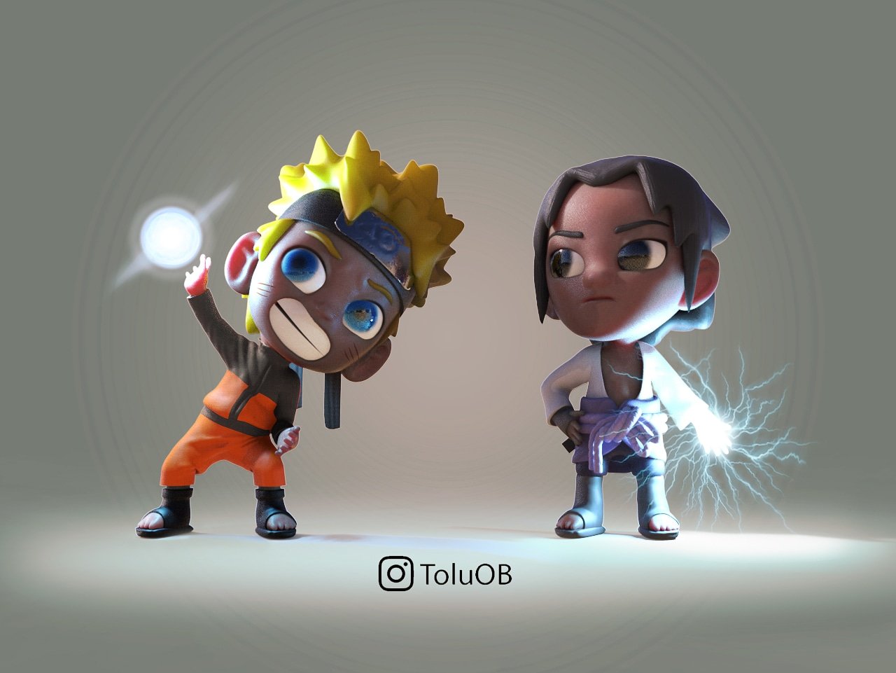 Naruto Rasengan Vs Sasuke Chidori Chibi