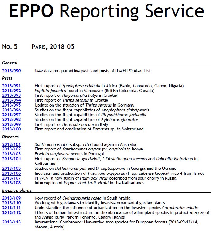 EPPO Reporting Service