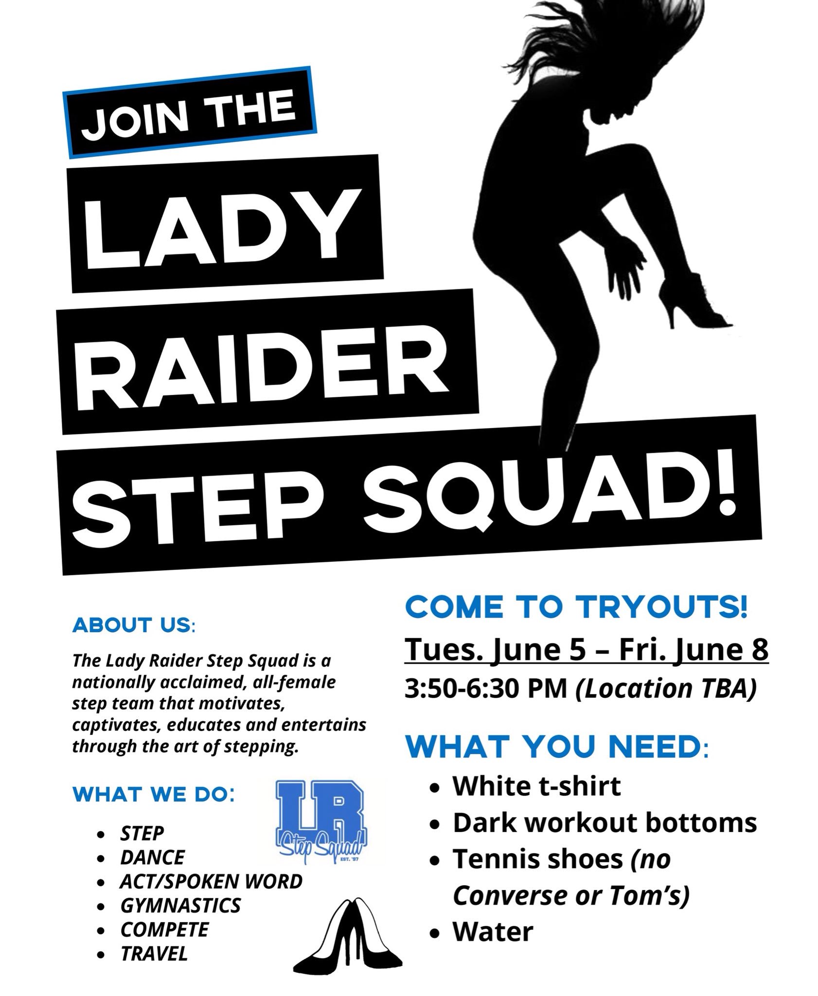 Female Step Team Stepping