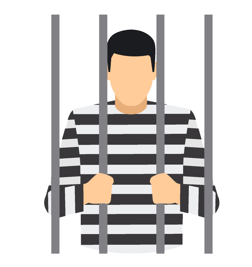 Criminal Behind Bars Cartoon