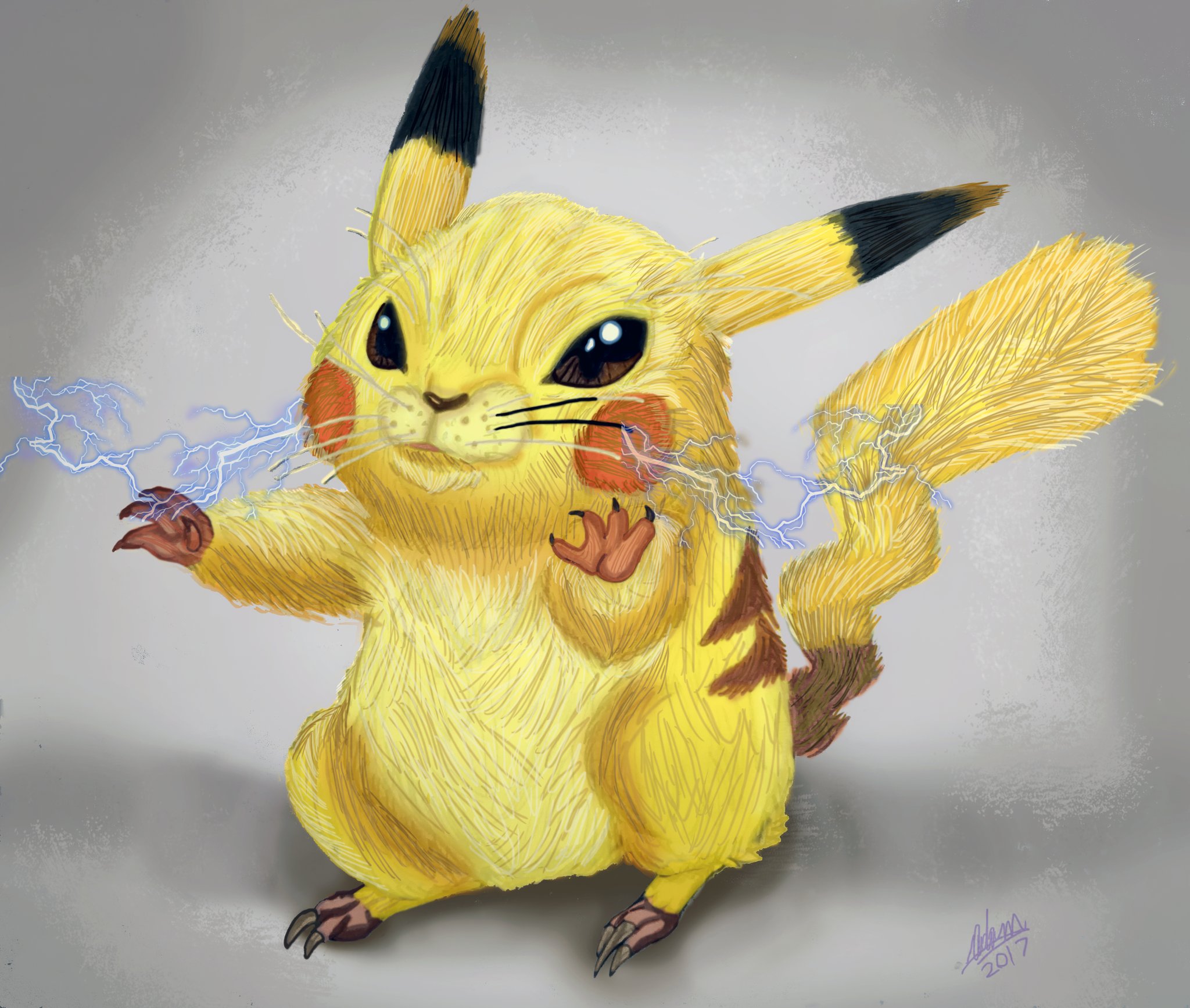Realistic Pikachu Drawing