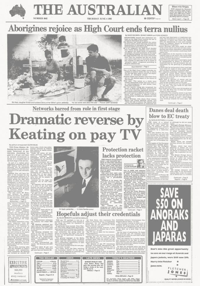 Canberra Insider on Twitter: "June 3, 1992: After a 10 year case, the ...