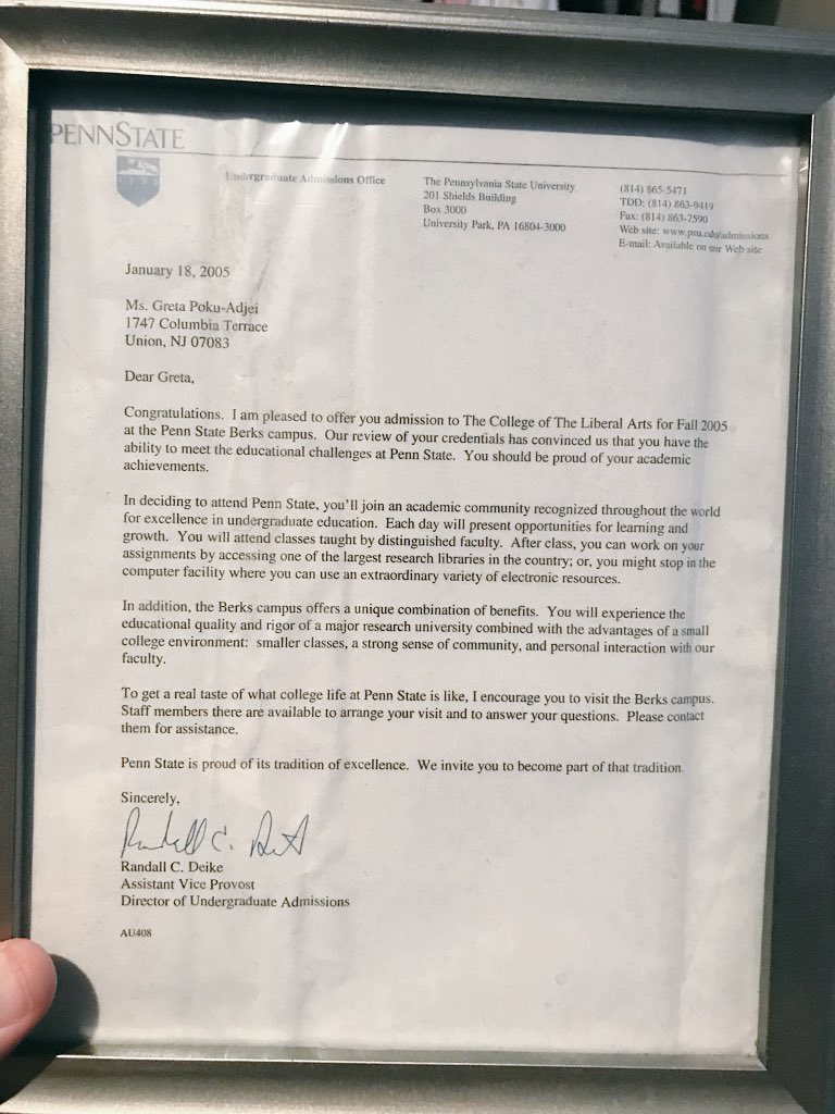 University Of Penn Acceptance Letter