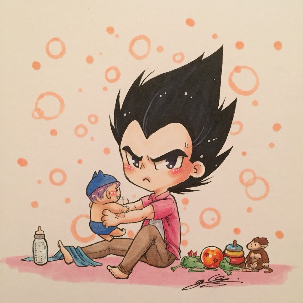 Vegeta And Baby Trunks