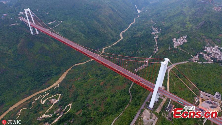 Photos show the Baling River Bridge 370 meters over a valley in ...