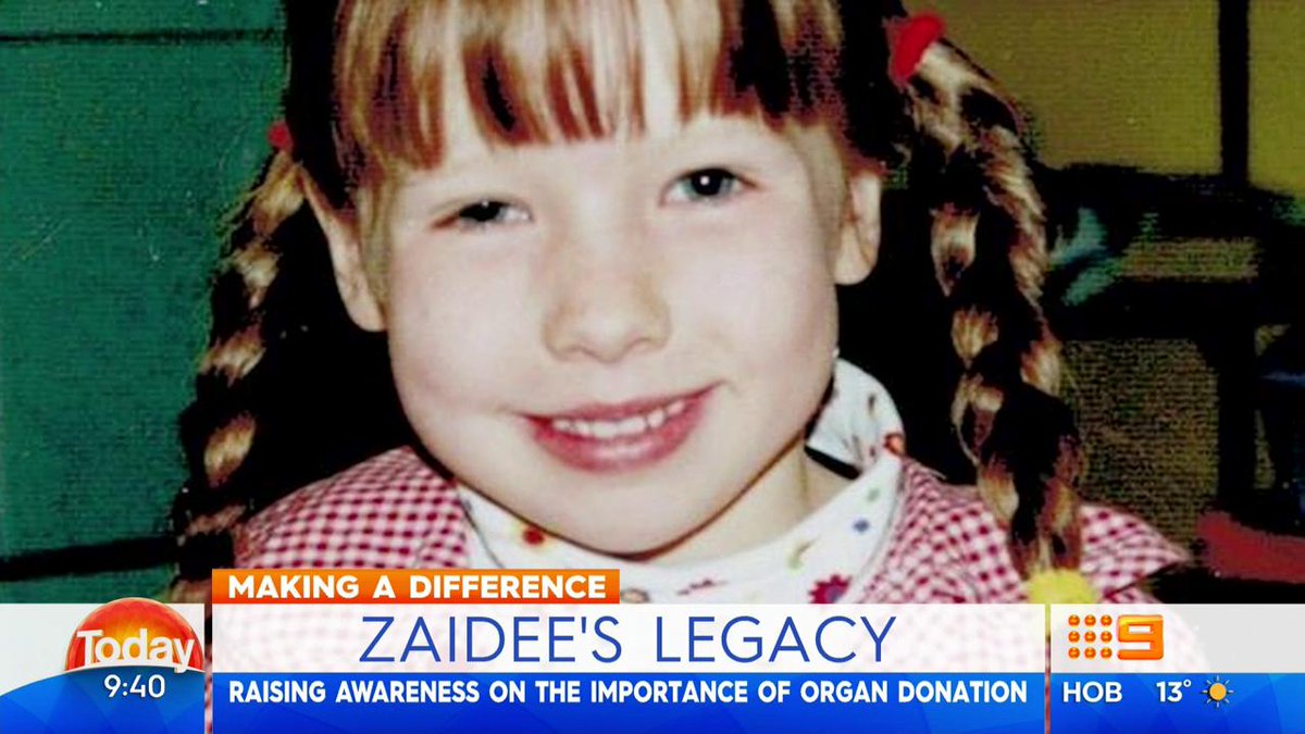 In 2004 at the age of just 7, Zaidee suffered a deadly brain aneurysm ...