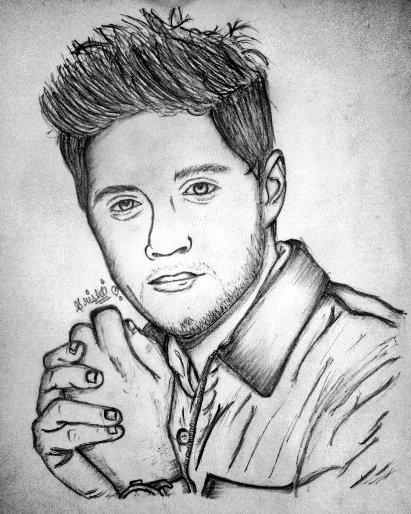 Niall Horan Black And White Drawing
