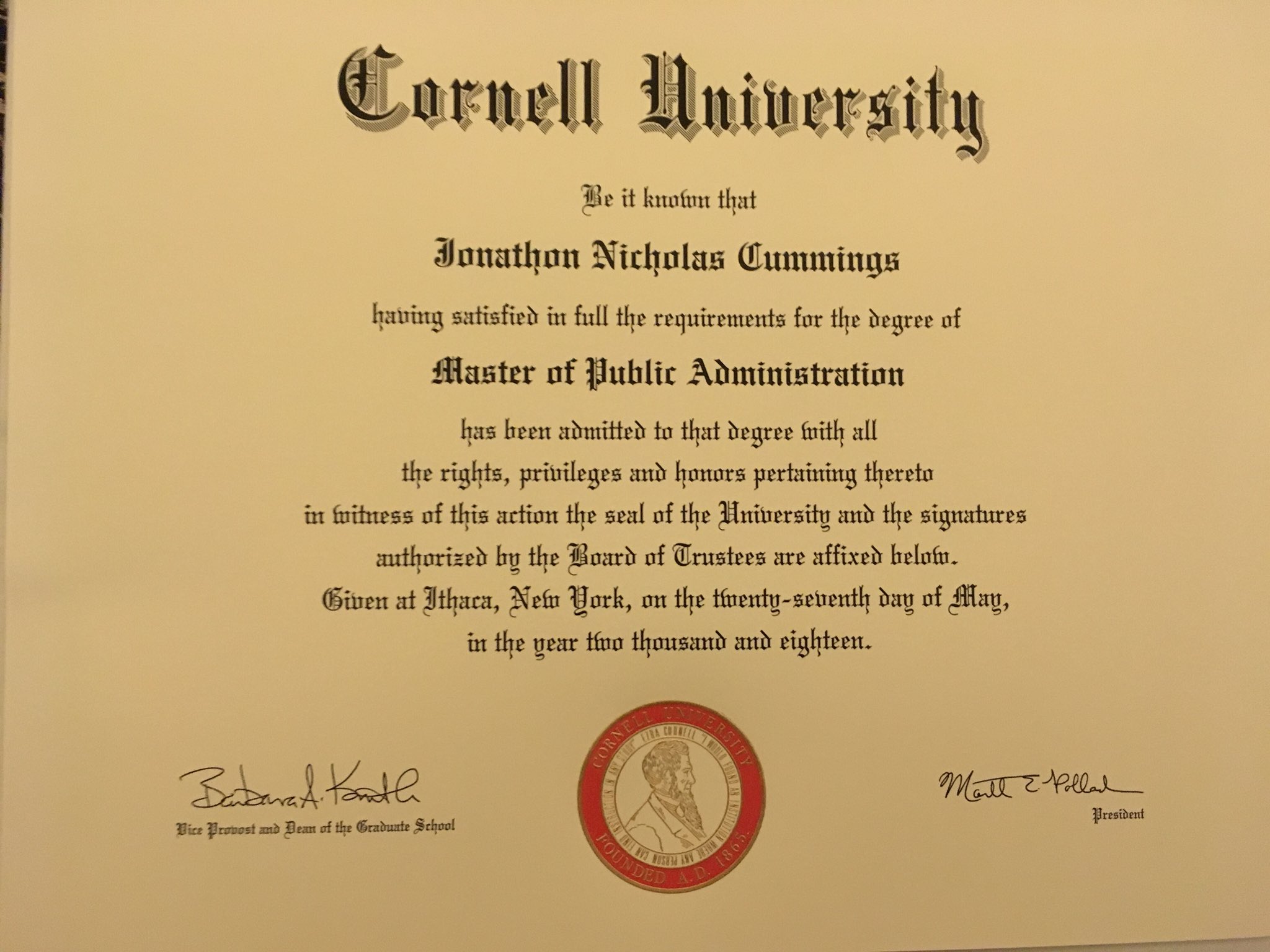 Cornell Diploma