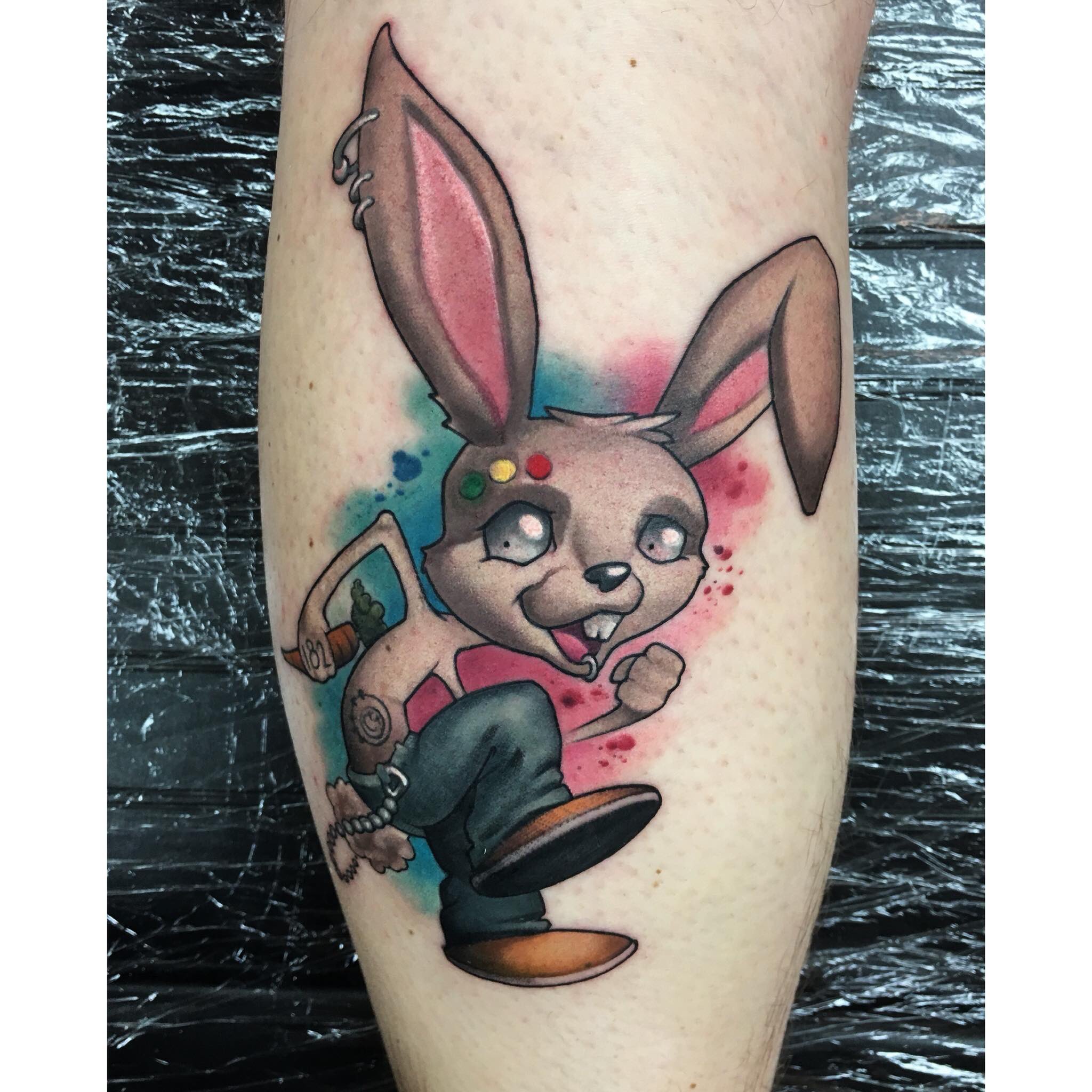 New School Bunny Tattoo