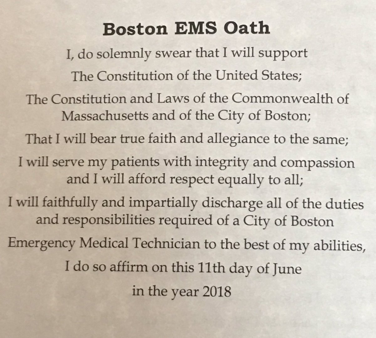 Paramedic Oath