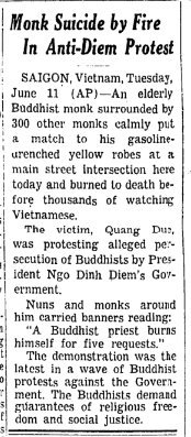 Black White Photos Of Monks On Fire