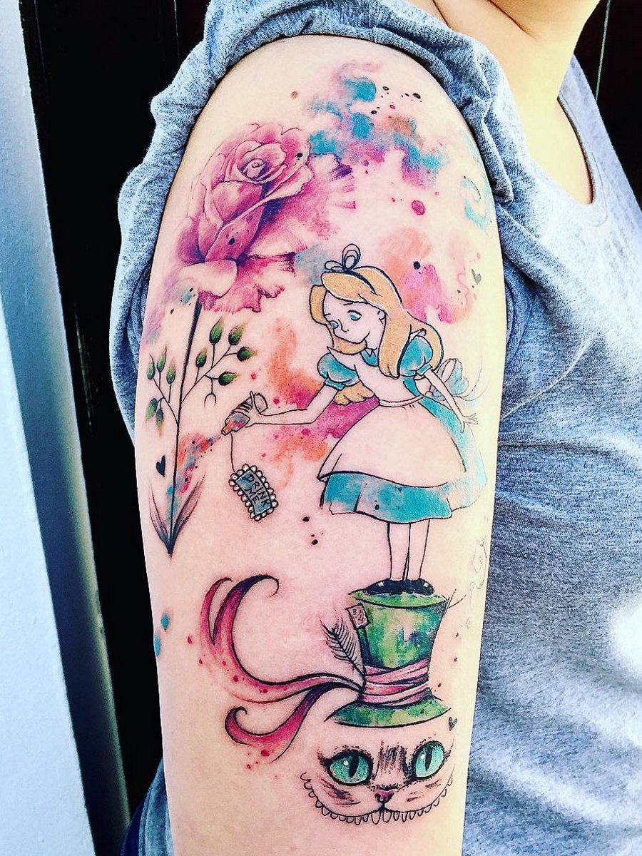 Alice in wonderland tattoo drawings - Bronctattooaus.com
