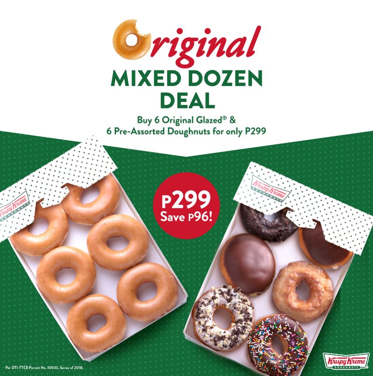 Krispy Kreme PH on X Let s mix things up with our Original Mixed Dozen Deal Buy 6 Original Glazed and 6 Pre Assorted Doughnuts for only P299 from June 15 17 and