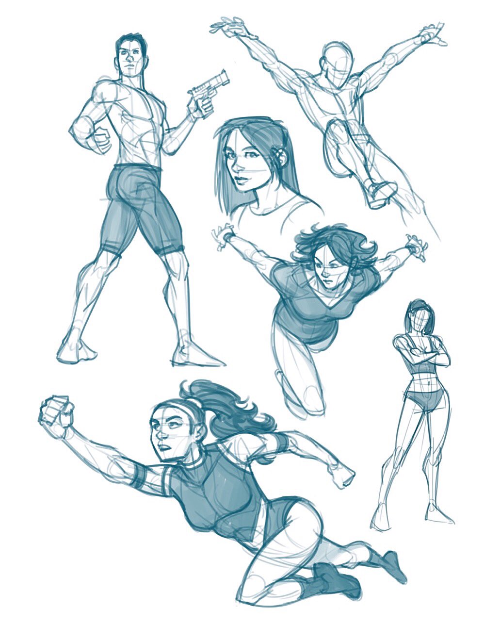Female Action Poses Drawing