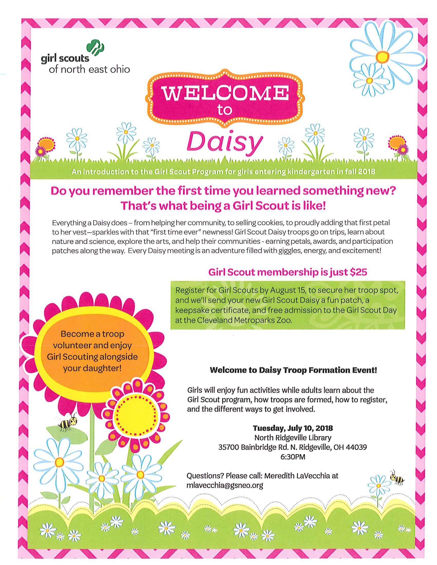 Girl Scout Daisy Petal Certificate