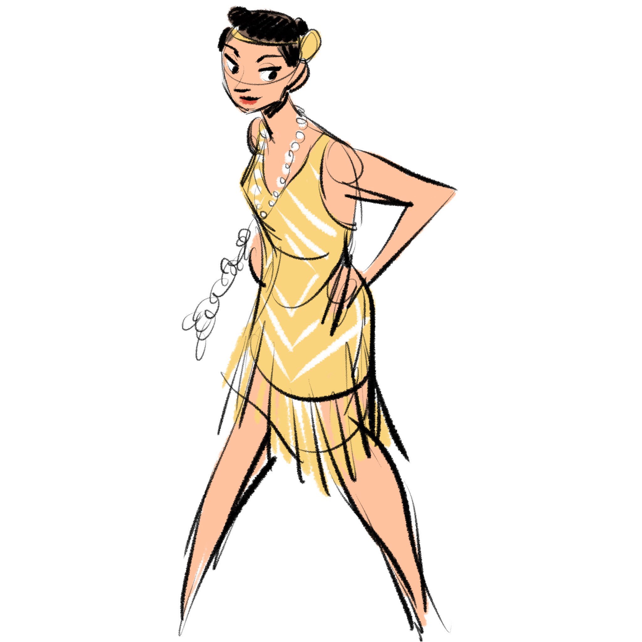 Flapper Girl Drawing