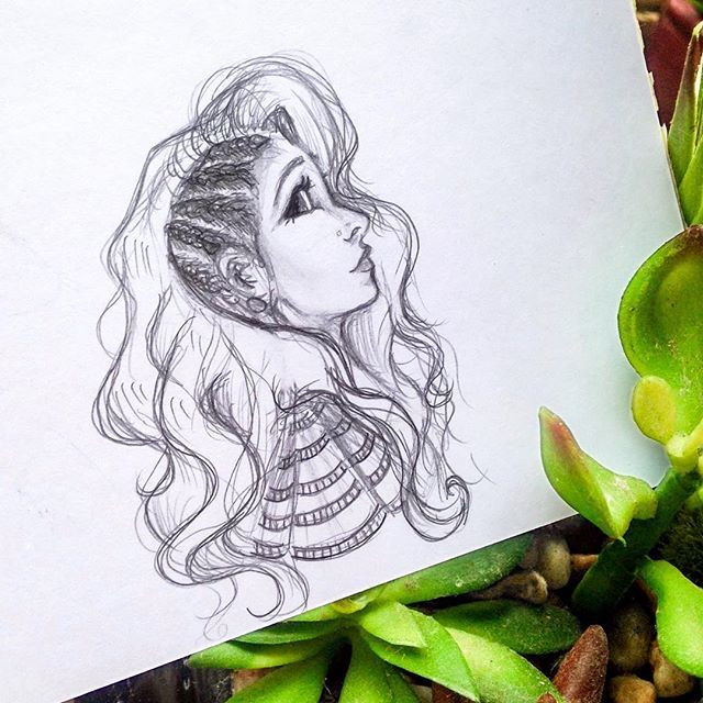 Braided Hair Drawing Tumblr