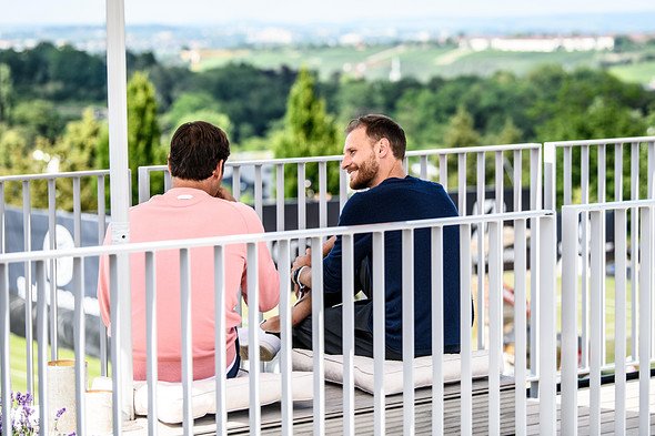 Roger Federer meets a football star in Stuttgart