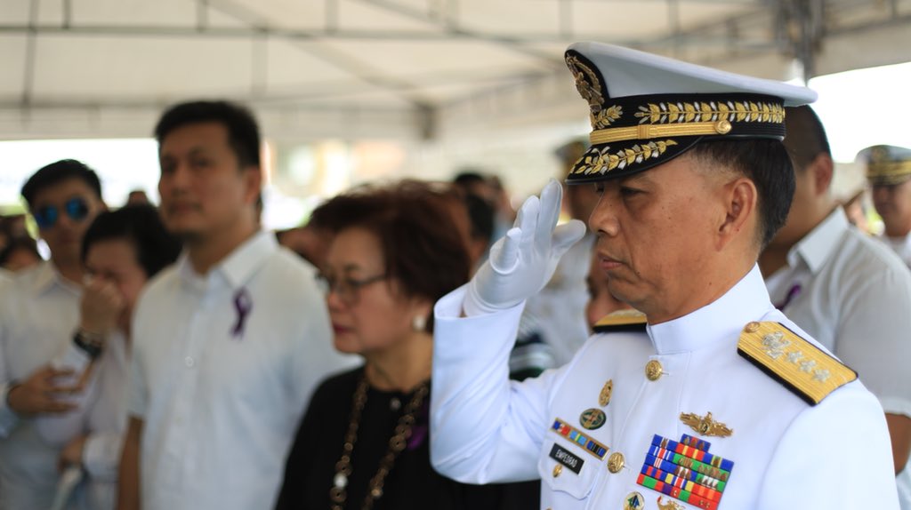 Vice Admiral Robert Empedrad, Chief of Philippine Navy, conferred the ...