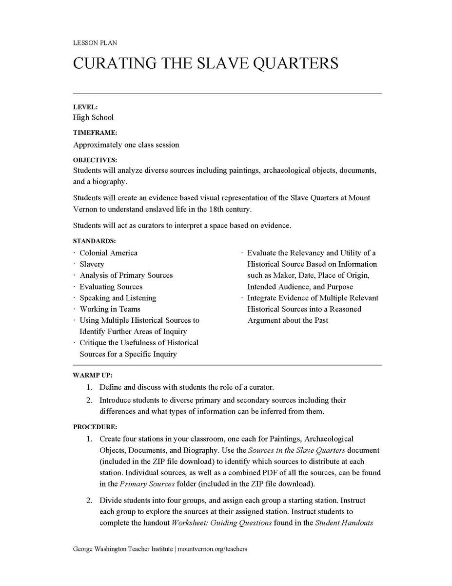 12 years a slave lesson plans