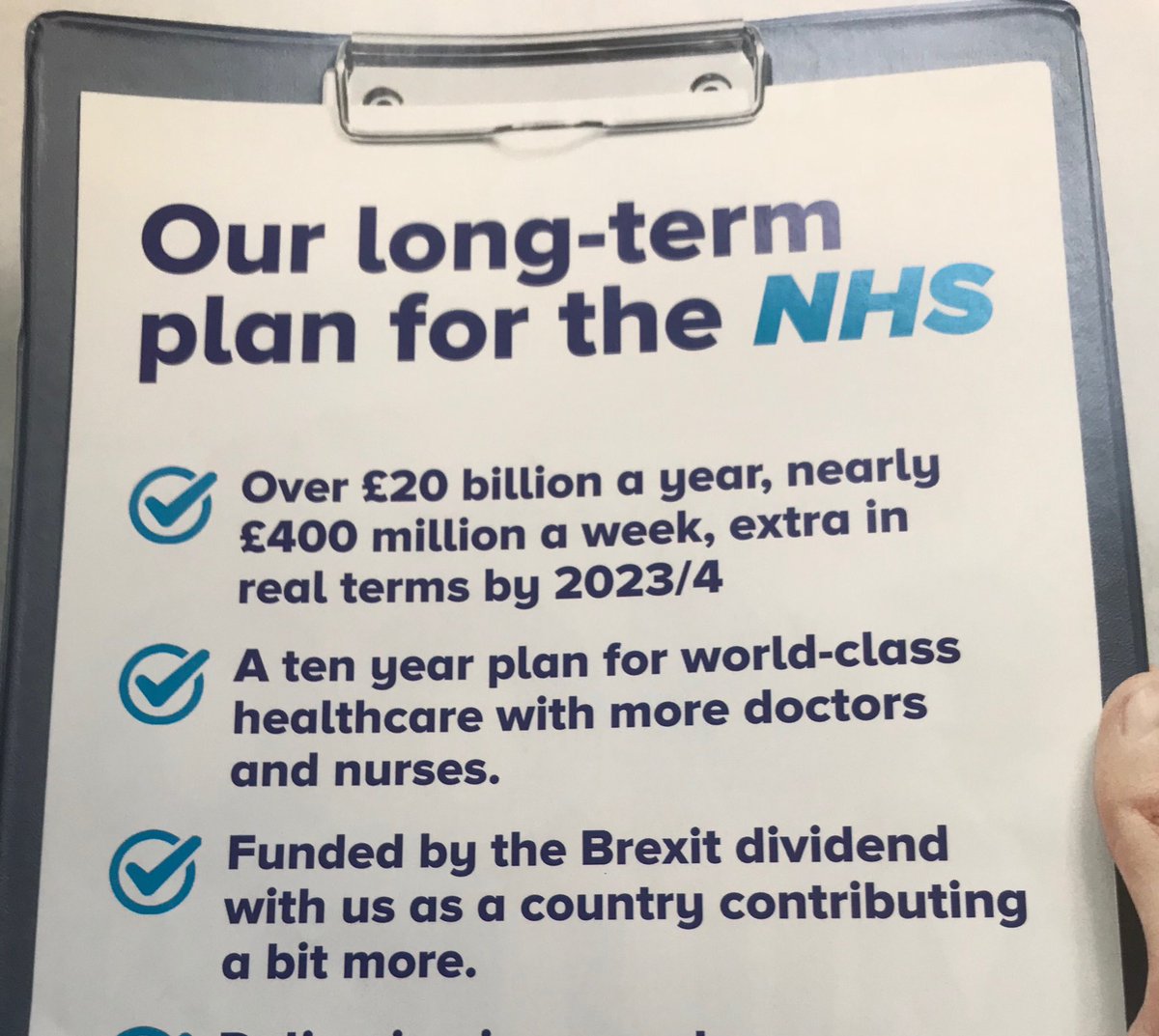 Leaflet given out by a Tory at Westminster tube just now - £20bn for ...