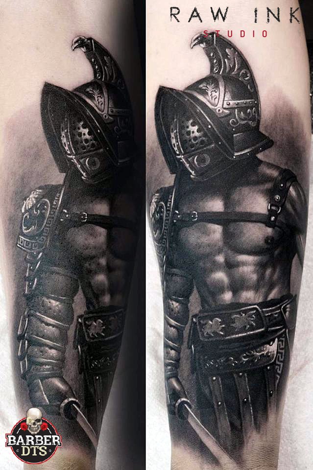 Roman Gladiator Tattoo Sleeve