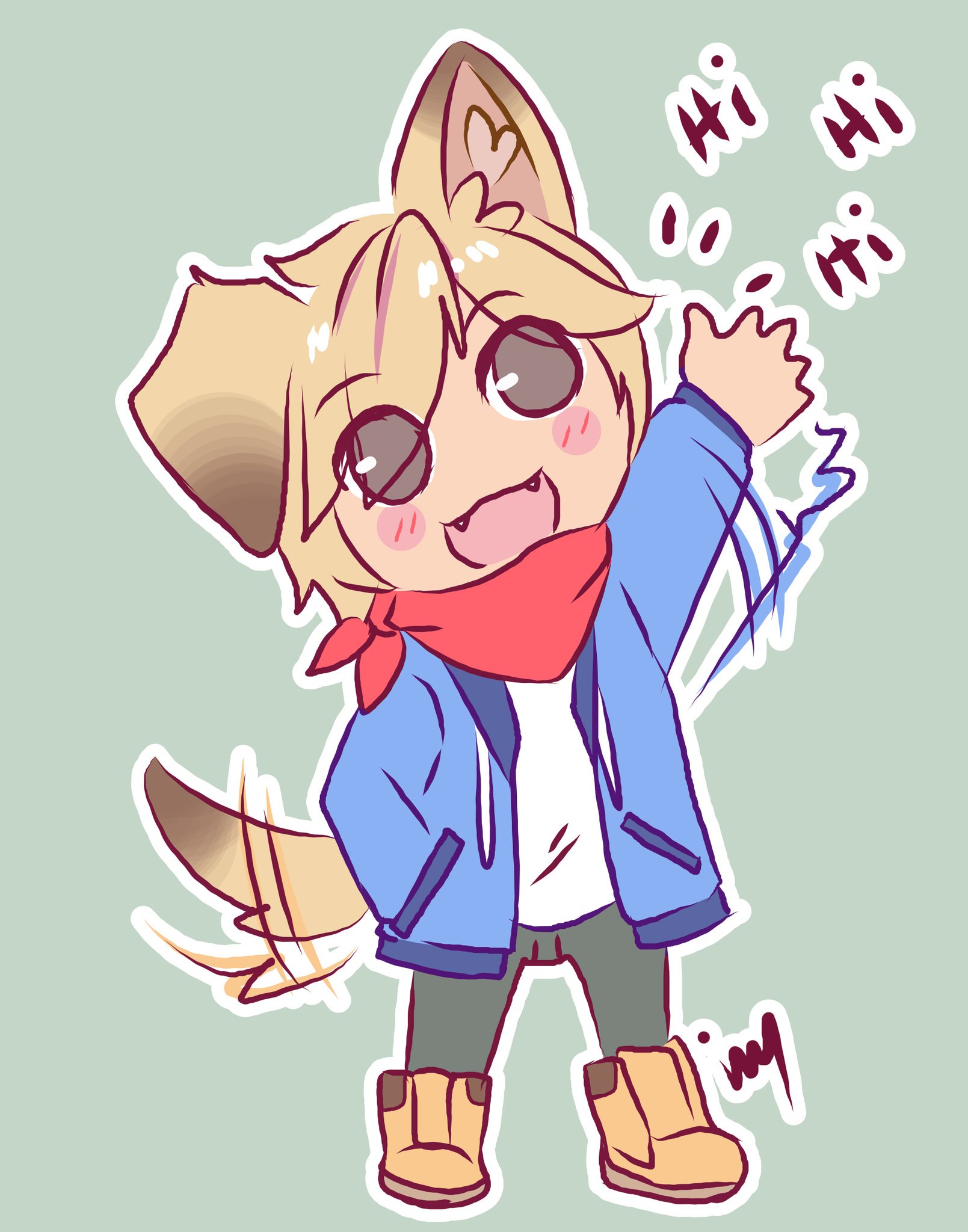 Chibi Anime Dog Cute Anime Dog Girl Wearing A Colorful Outfit Created