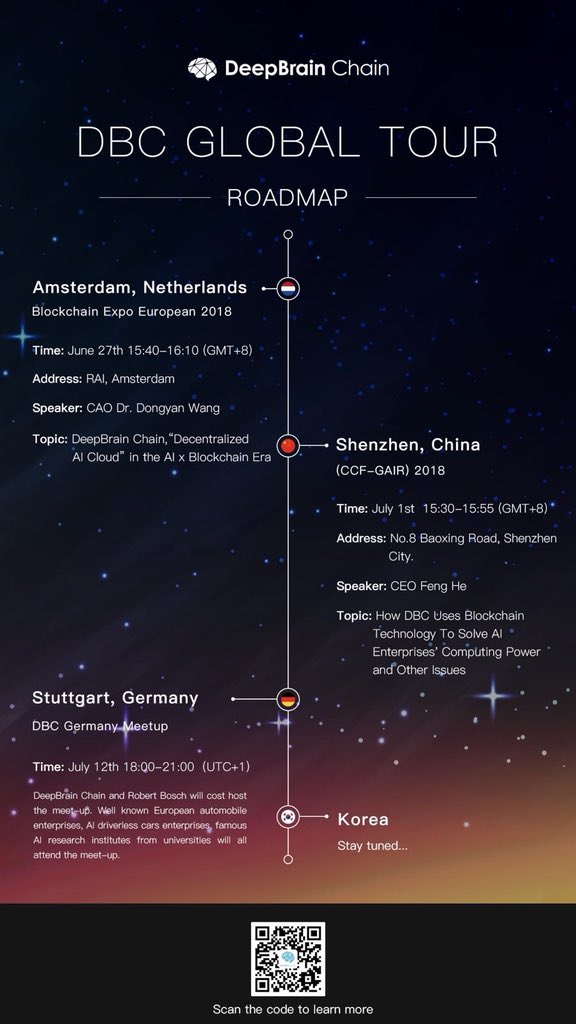 DeepBrainChain on Twitter: "Roadmap of our upcoming global tour…