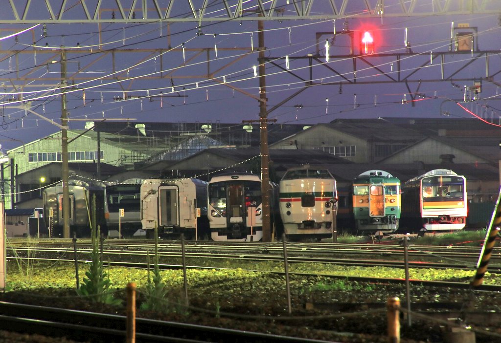 hyama N401編成 on Twitter: "今日の22：05頃の長野総合車両センター廃車置場の様子です。夜の廃車置場とか、どーですか？。E233系が2分割されて留置されています…