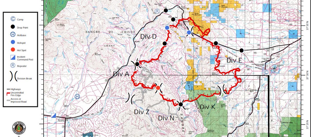 SpringFire : This map shows where the edge of the Spring Fire was as of ...